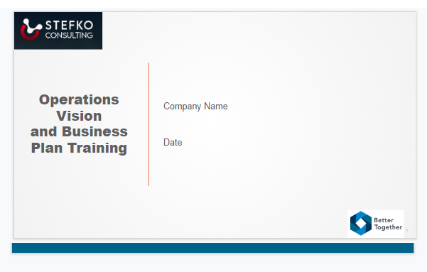 Operations Vision and Plan