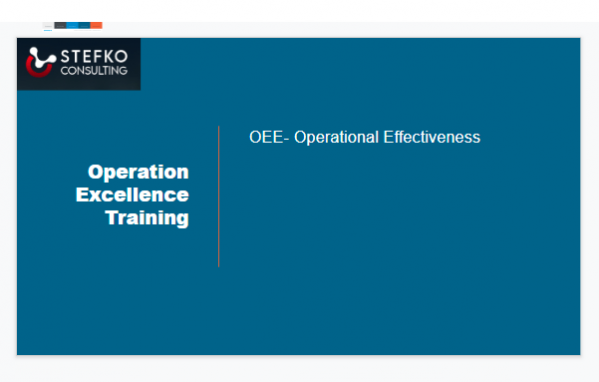 OEE Implementation Training | Stefko Consulting LLC